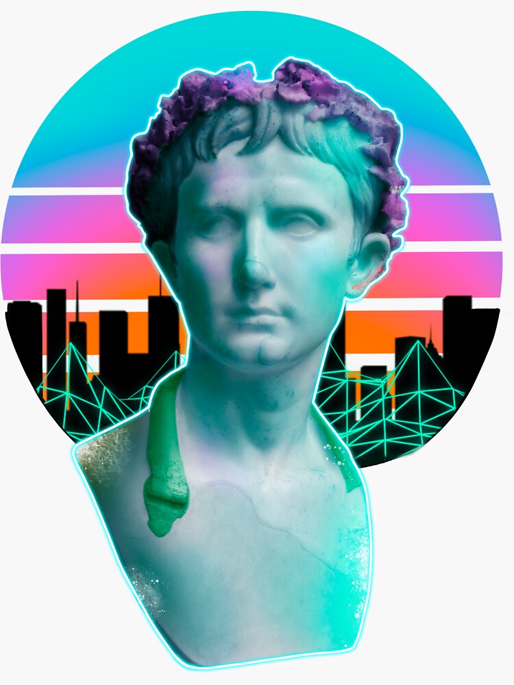 "Augustus - Synthwave / Vaporwave 70s Neon" Sticker for Sale by ...