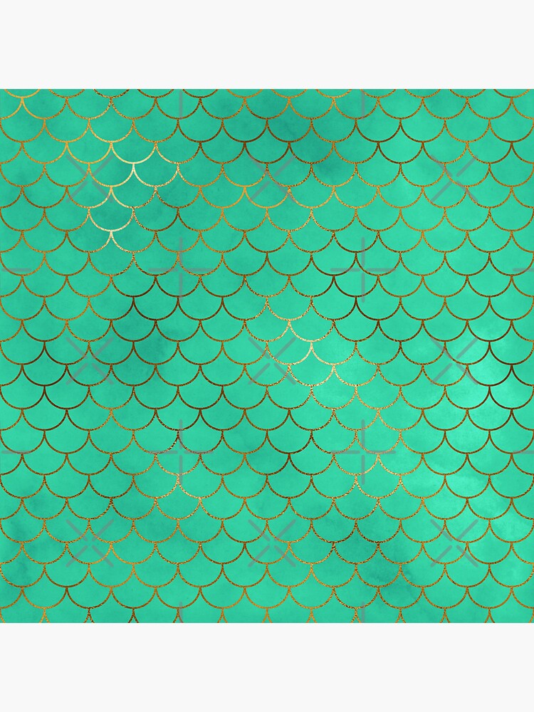 "Teal and Black Pattern of Gold Fish Scales" Sticker for Sale by ...