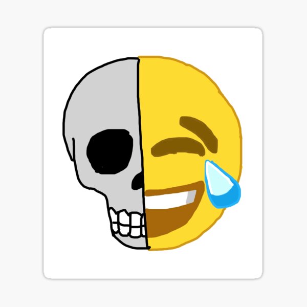 "Half Skull/Half Laughing Emoji" Sticker for Sale by CRstudios | Redbubble