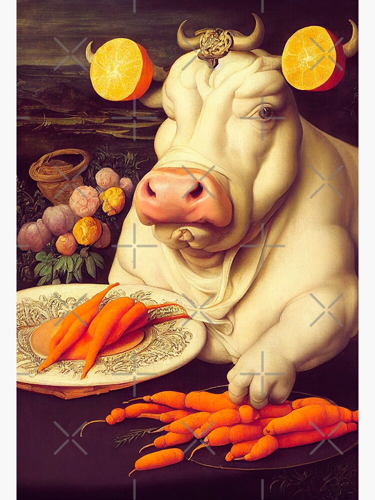 "Cow and Carrots" Sticker for Sale by ladarkepoque | Redbubble