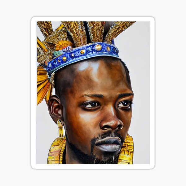 "Asaad - Water color and ink - African American King" Sticker for Sale ...