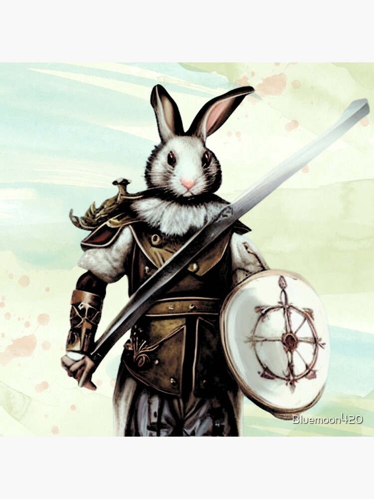 "Warrior rabbit watercolor digital art " Poster for Sale by Bluemoon420 ...