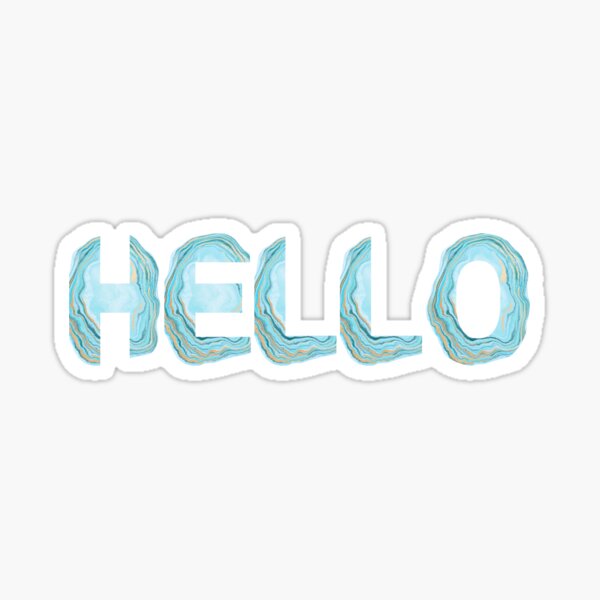 "hello blue gold marble texture" Sticker for Sale by ProjectCoCo ...