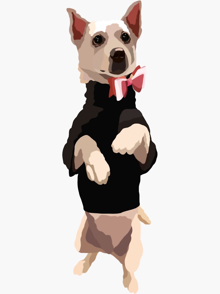 "Shiro the Vietnamese Street Dog Portrait Digital Illustration" Sticker ...