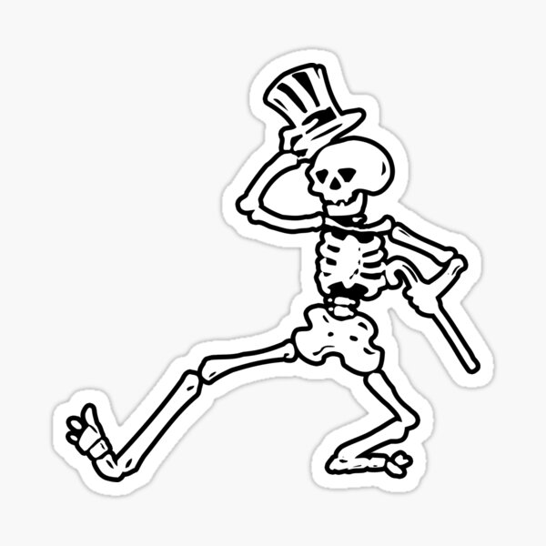 "Dancing Skeleton" Sticker for Sale by Britishoflord | Redbubble