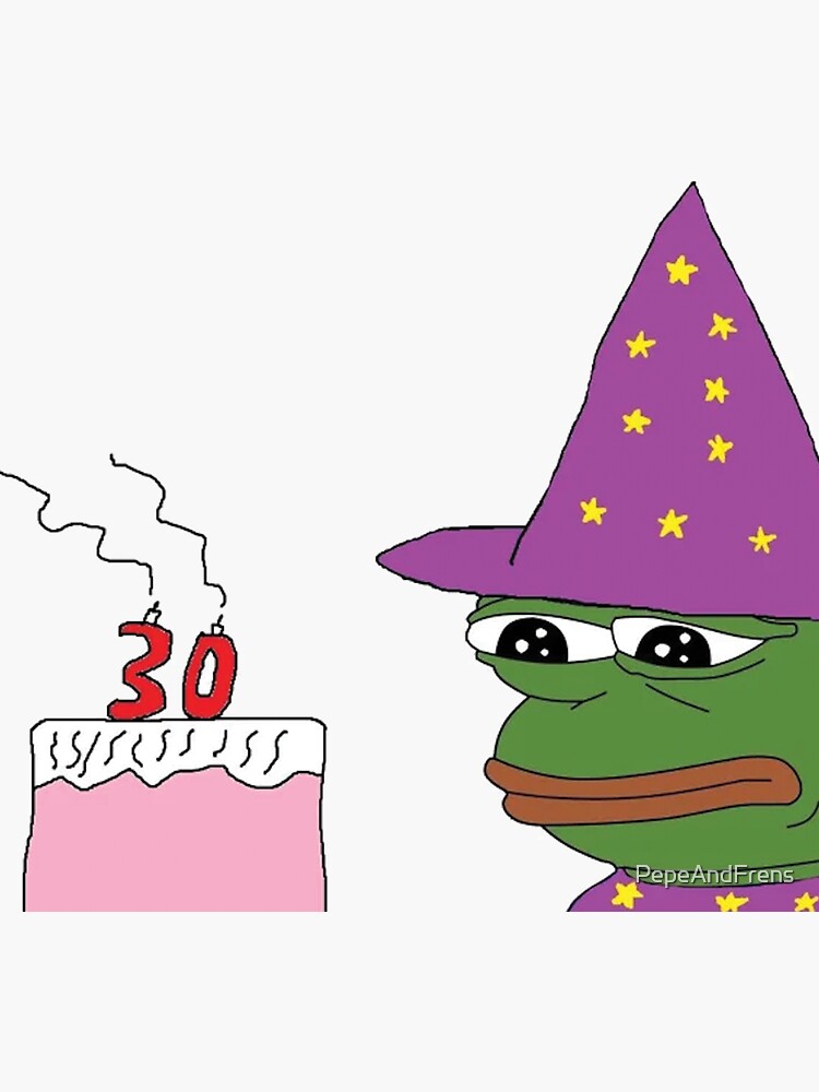 "Wizard Pepe the frog - 30 Years" Sticker for Sale by PepeAndFrens ...