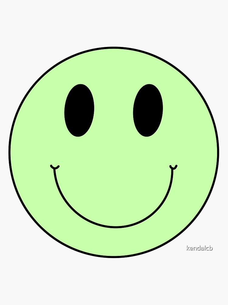 "Light Green Smiley Face" Sticker for Sale by kendalcb | Redbubble