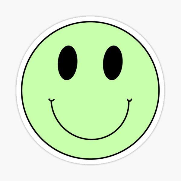 "Light Green Smiley Face" Sticker for Sale by kendalcb | Redbubble