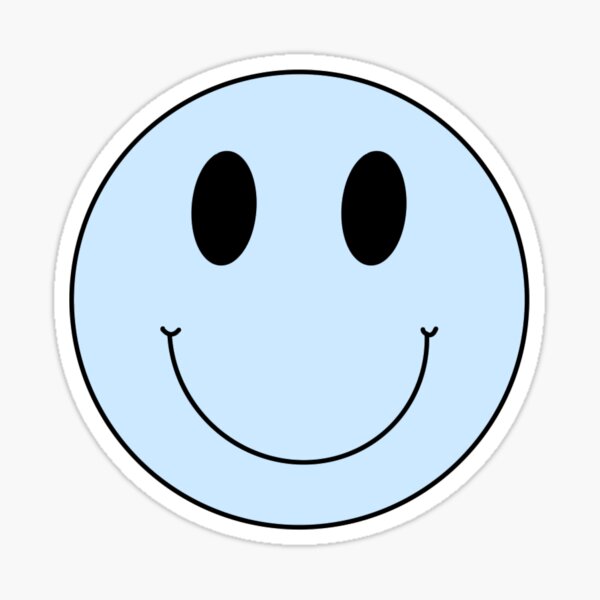"Light Blue Smiley Face" Sticker for Sale by kendalcb | Redbubble