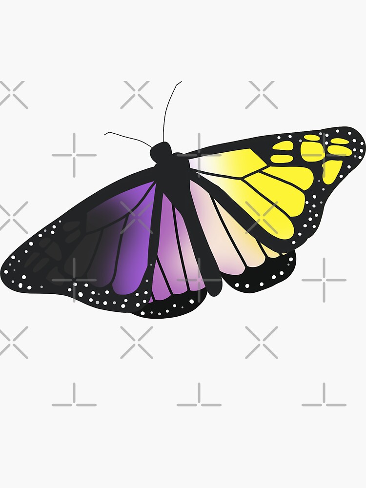 "Non-Binary Butterfly" Sticker for Sale by HelloThereNerds | Redbubble