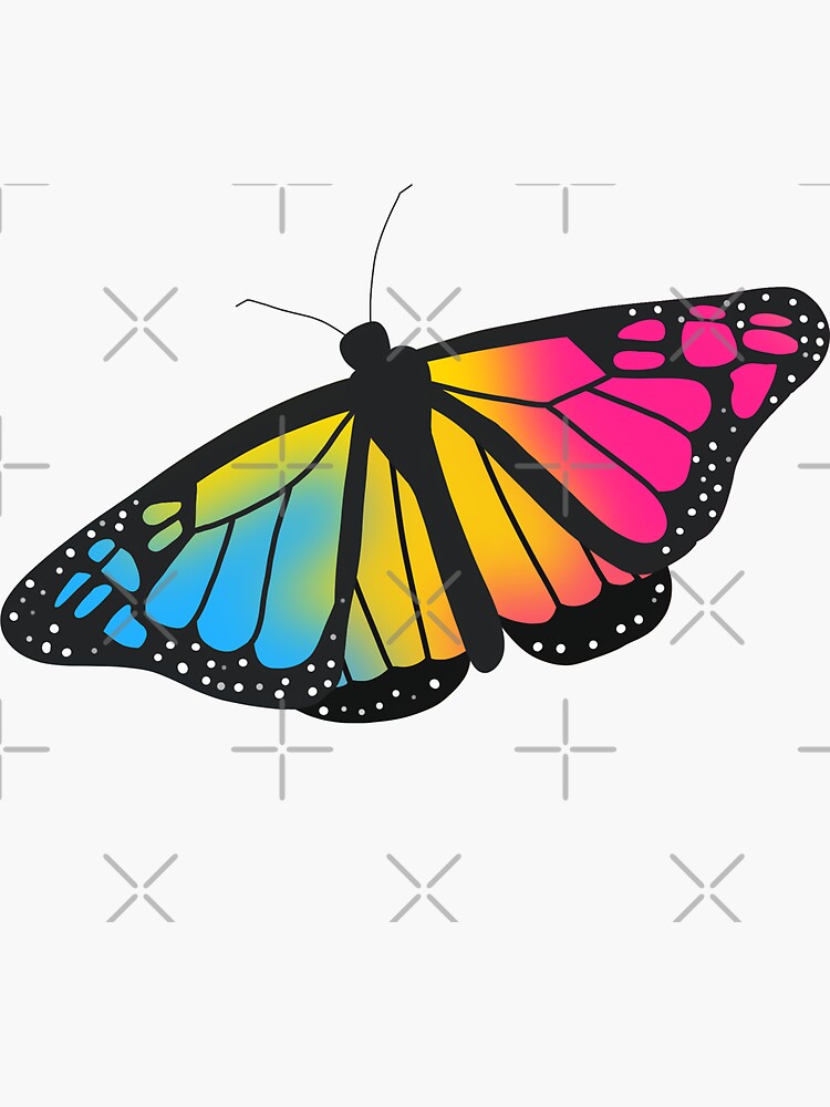 "Pansexual Butterfly" Sticker for Sale by HelloThereNerds | Redbubble