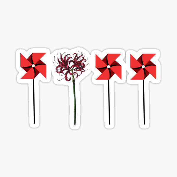 "Red Spider Lily - Pinwheel" Sticker for Sale by VioletRendering ...