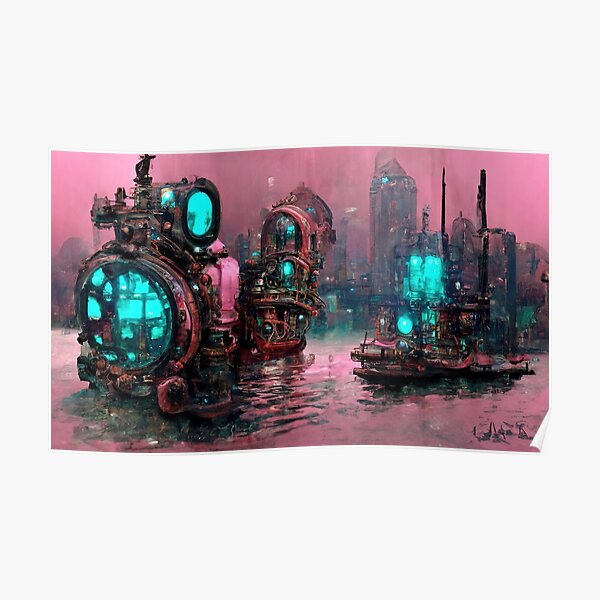 "SteamPunk Aquatic City 1" Poster for Sale by The-Art-Flow | Redbubble