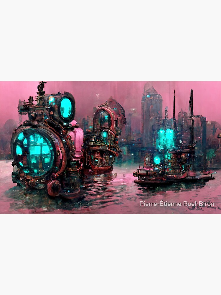 "SteamPunk Aquatic City 1" Sticker for Sale by The-Art-Flow | Redbubble