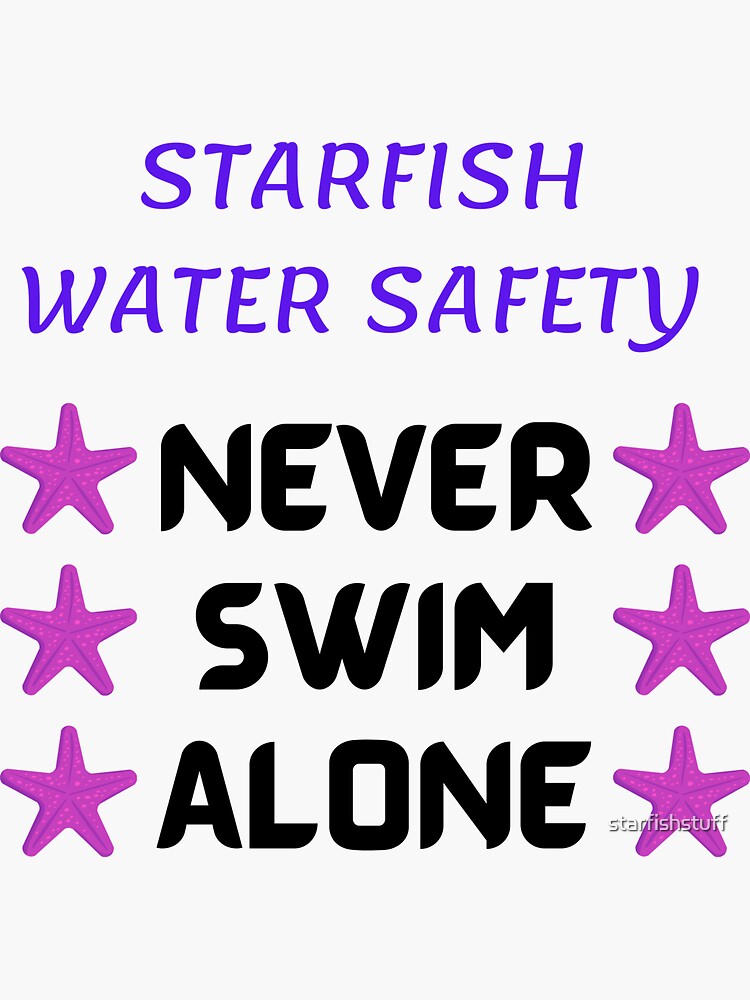 "WATER Safety" Sticker for Sale by starfishstuff | Redbubble
