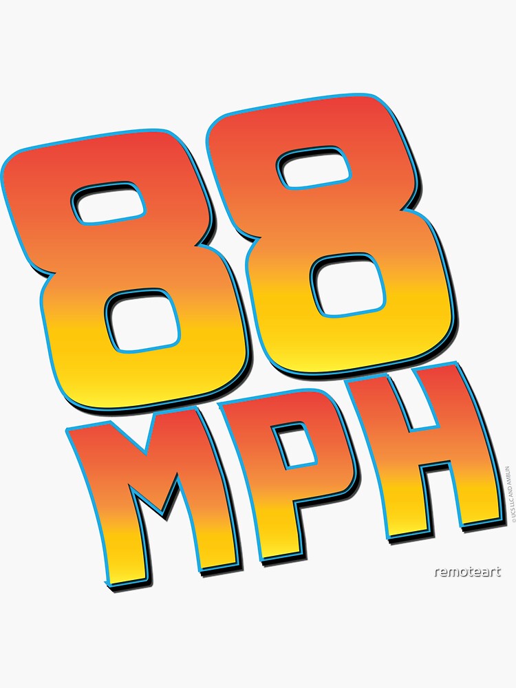 "88 MPH Funny Back to the Future Logos" Sticker for Sale by remoteart ...