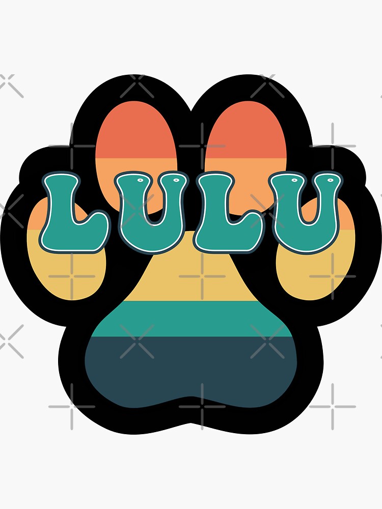 "Lulu Dog Name Vintage Sunset Paw Prints on Black - Lulu Dog Name ...