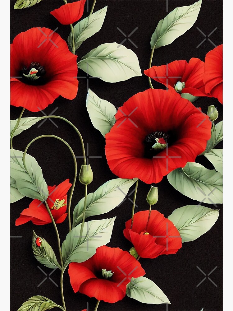 "Red Poppy Collage Seamless" Poster for Sale by LividPhoto | Redbubble