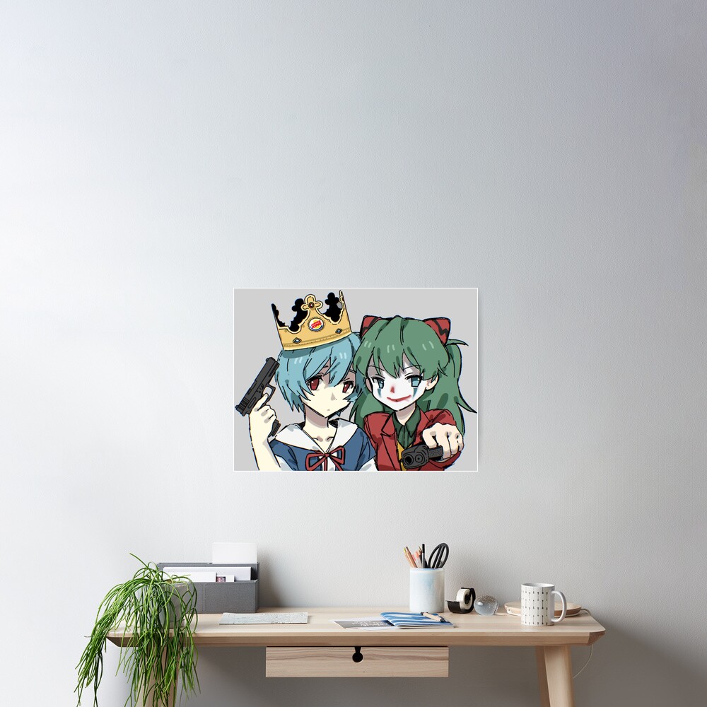 "Rei and Asuka Joker and Crown" Poster for Sale by SgtAwesomeness ...