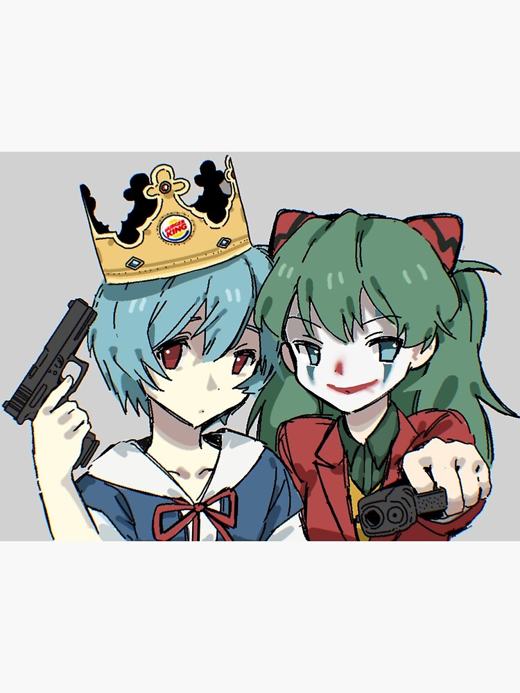 "Rei and Asuka Joker and Crown" Poster for Sale by SgtAwesomeness ...