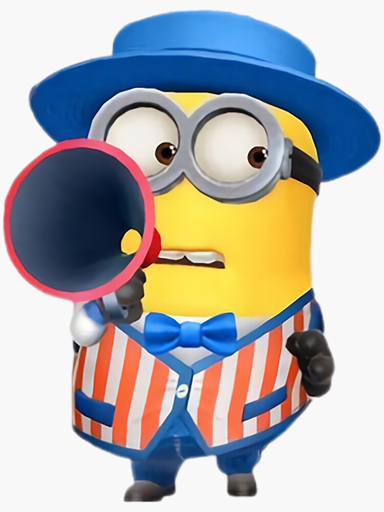 "minion mark use loudspeaker " Sticker for Sale by AraColston123 ...