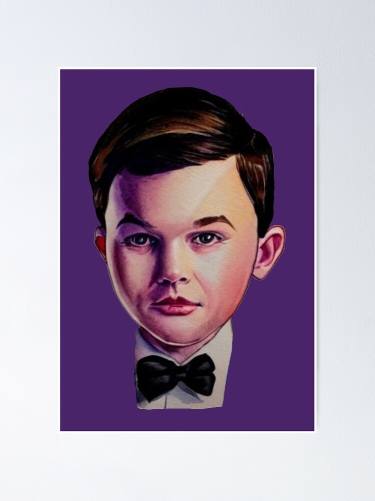 "Young Sheldon with bow tie watercolor painting" Poster for Sale by ...