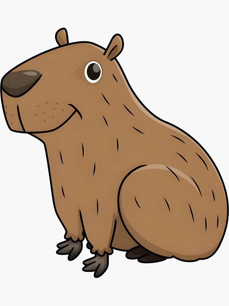 "Capybara Illustrations & Clip Art" Sticker for Sale by HelenFischera ...