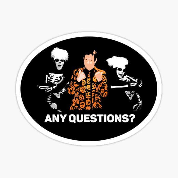 "Any Questions?" Sticker for Sale by polliadesign | Redbubble