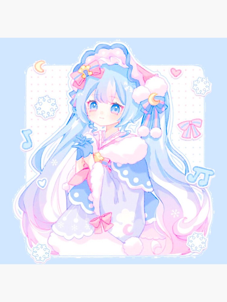 "Pastel Snow Hatsune Miku" Poster for Sale by ChronicIronic | Redbubble