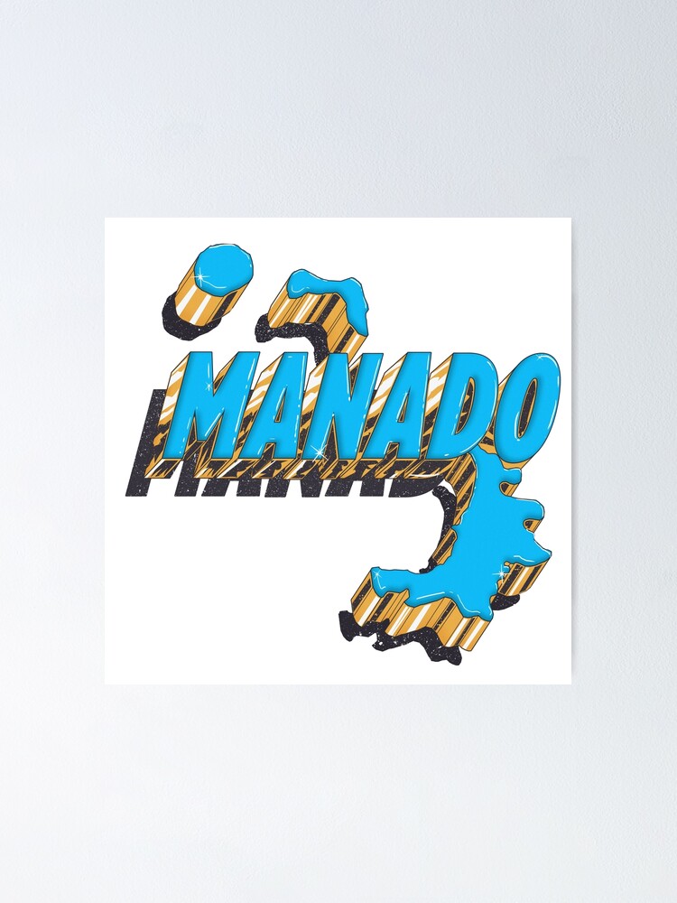 "Manado, Indonesia. Retro Typography Art and Map Illustration" Poster ...