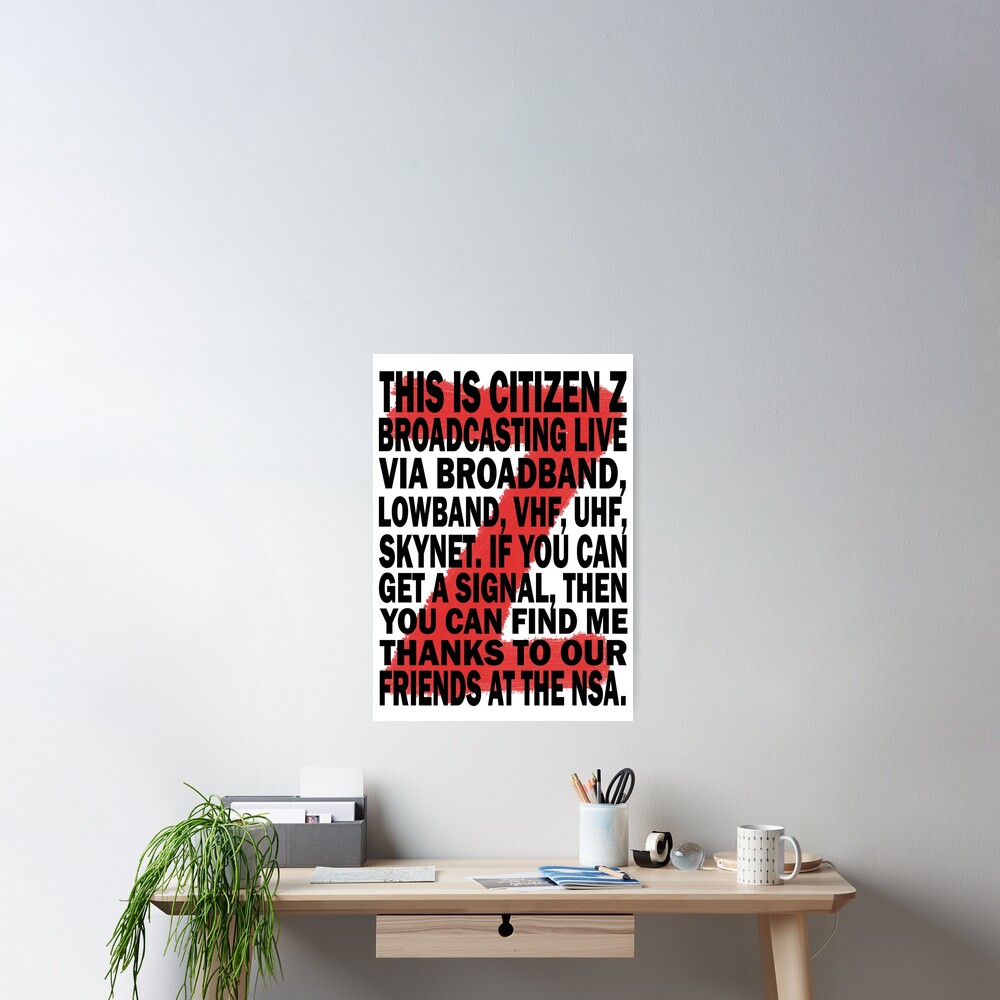 "Z Nation: Citizen Z Speech" Poster for Sale by tempestaurora | Redbubble