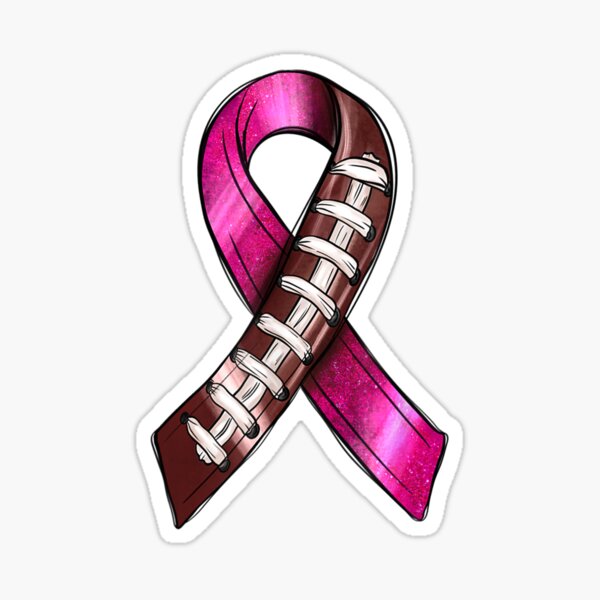"Tackle Football Pink Ribbon Breast Cancer Awareness Boys Kid" Sticker ...