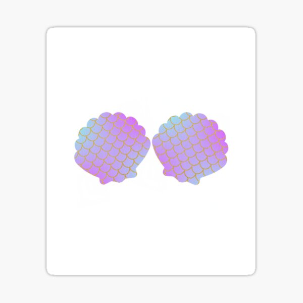 " Cute Glitter Mermaid Sea Shell Bra" Sticker for Sale by yskjournal ...