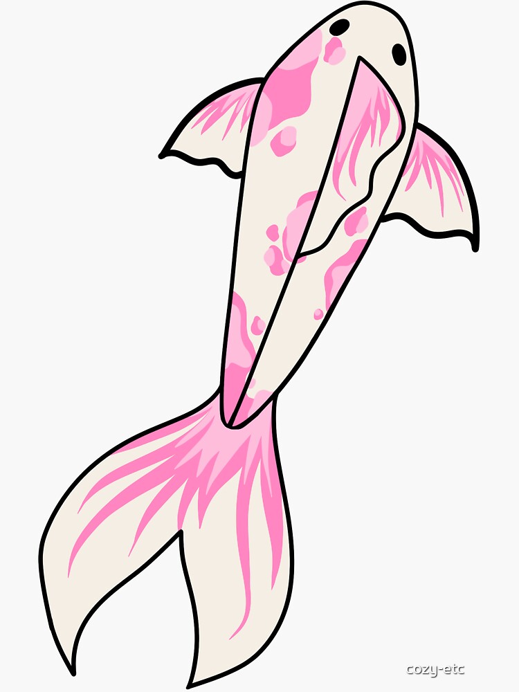 "Pink Koi Fish" Sticker for Sale by cozy-etc | Redbubble