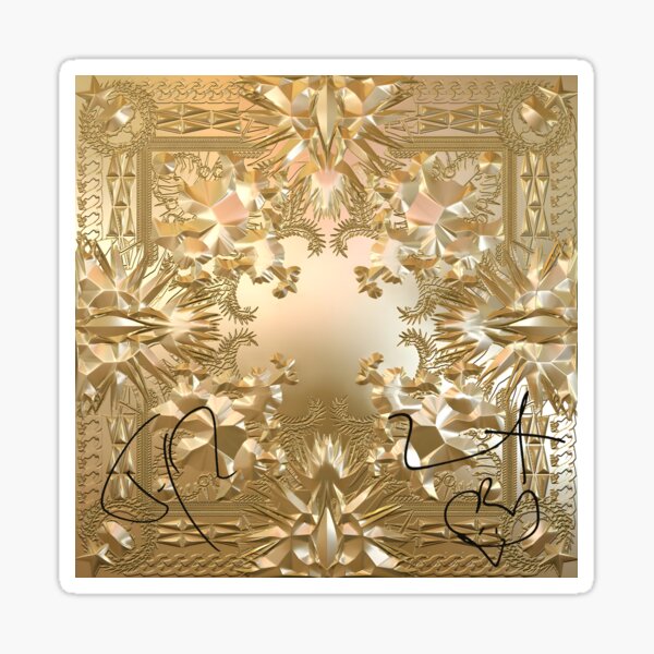 "Watch the Throne album gold texture" Sticker for Sale by EdithBuardt ...