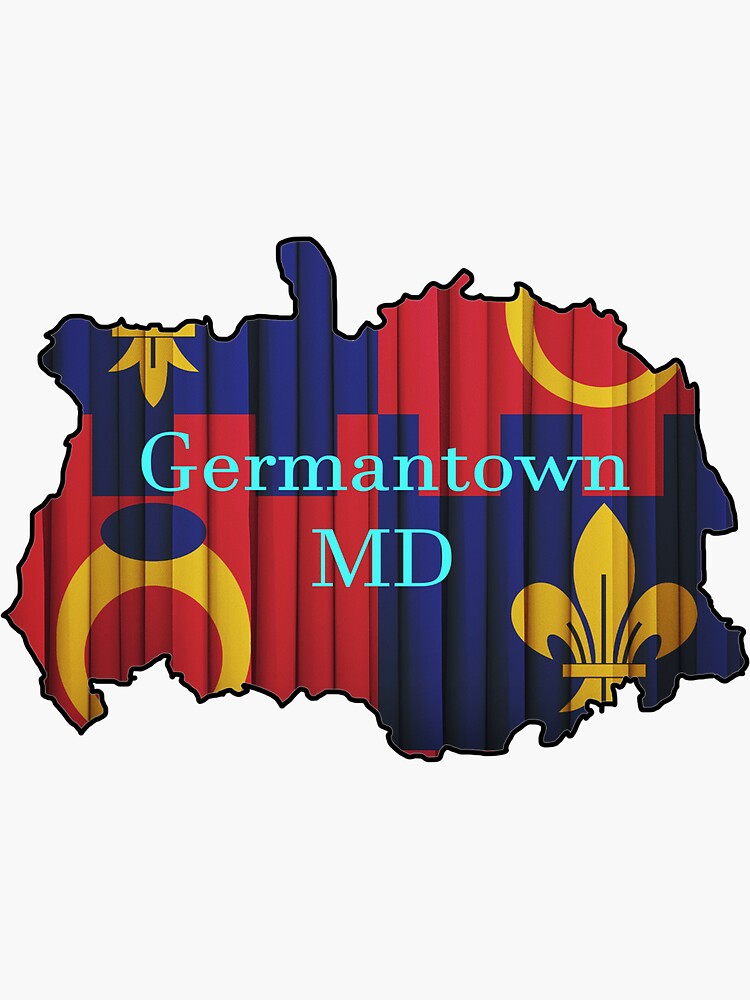 Pegatina «Germantown Maryland sobre el mapa de la bandera de Moco» de ...