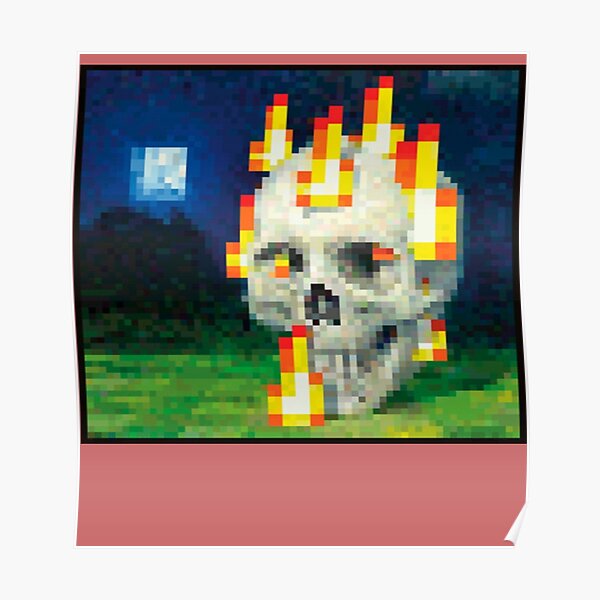 "Minecraft Painting Burning Skull" Poster for Sale by SisterBecker ...