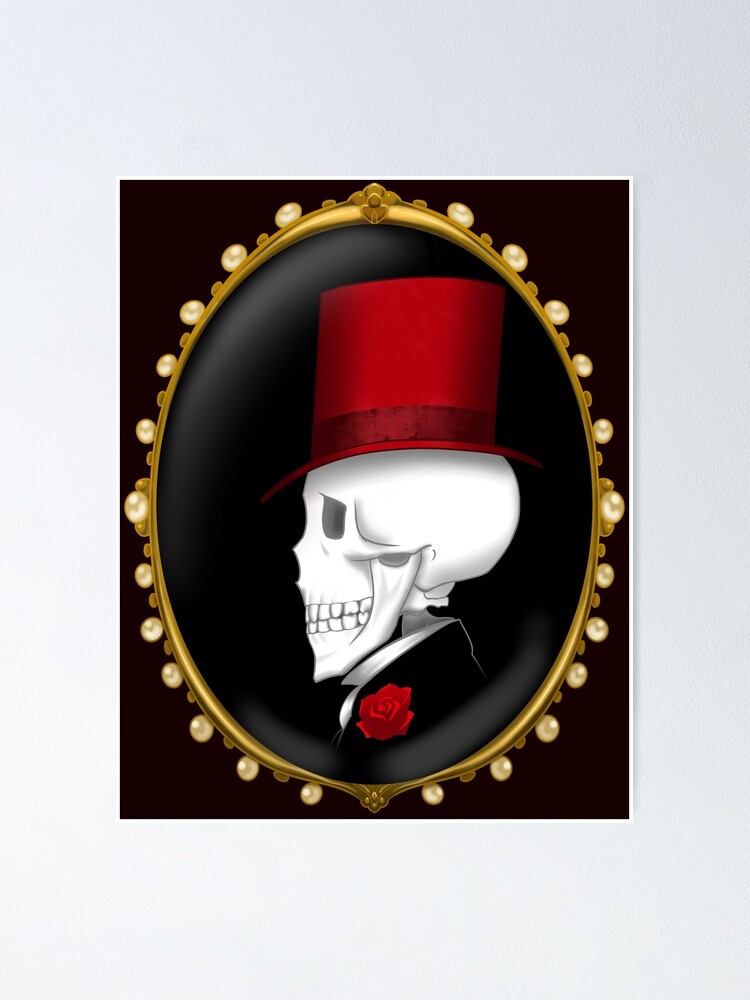 "Dapper Skull in Top Hat " Poster for Sale by JauntyFox | Redbubble