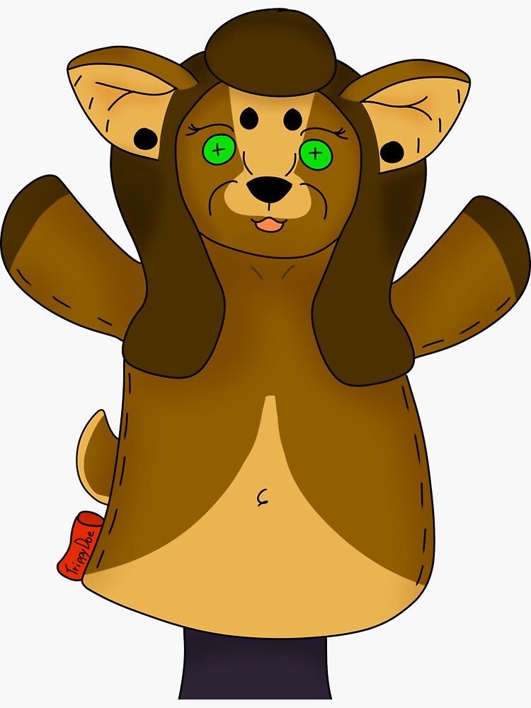 "Deirdre Doe Hand puppet" Sticker for Sale by TrippyDoe | Redbubble