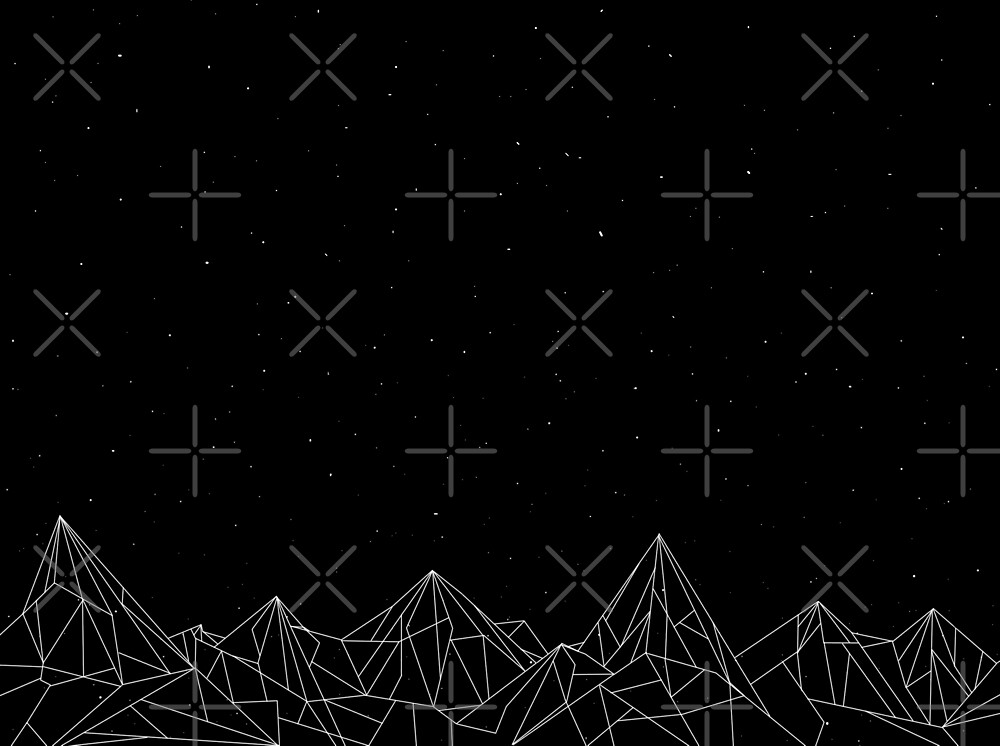 "Night Court Mountains - Black (OLD VERSION)" by floeing | Redbubble
