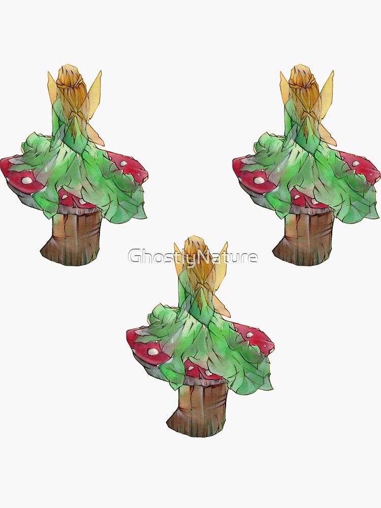 "Three Toadstool Fairies" Sticker for Sale by GhostlyNature | Redbubble