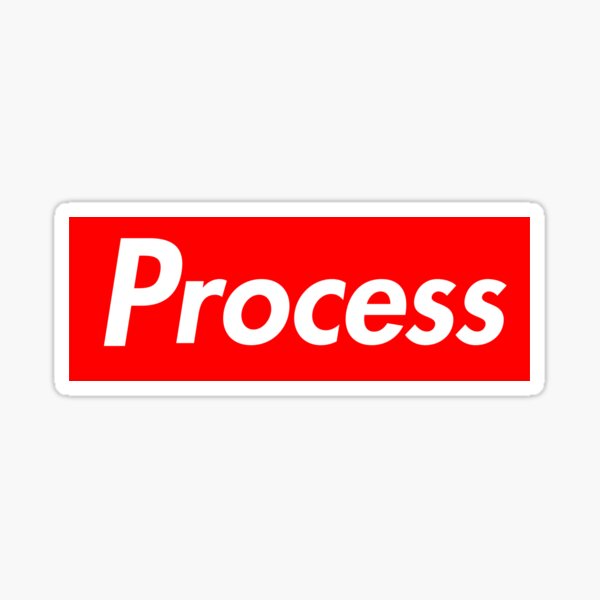 "Process - box logo" Sticker by SaturdayAC | Redbubble