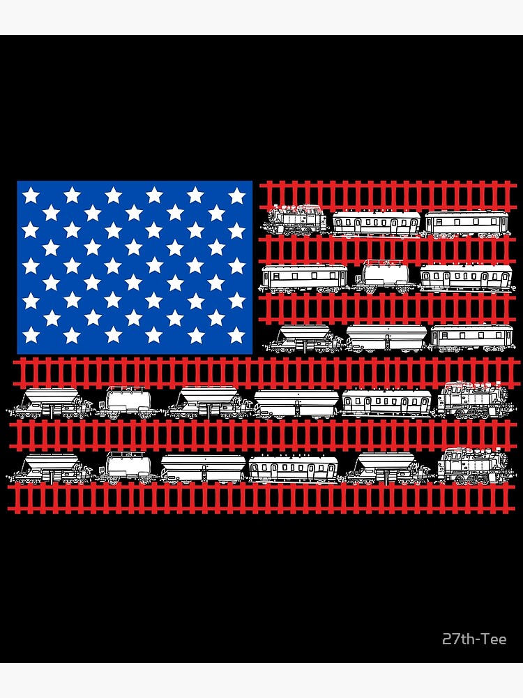 "Vintage Trains USA Flag Steam Train Railway Track Matching Costume ...