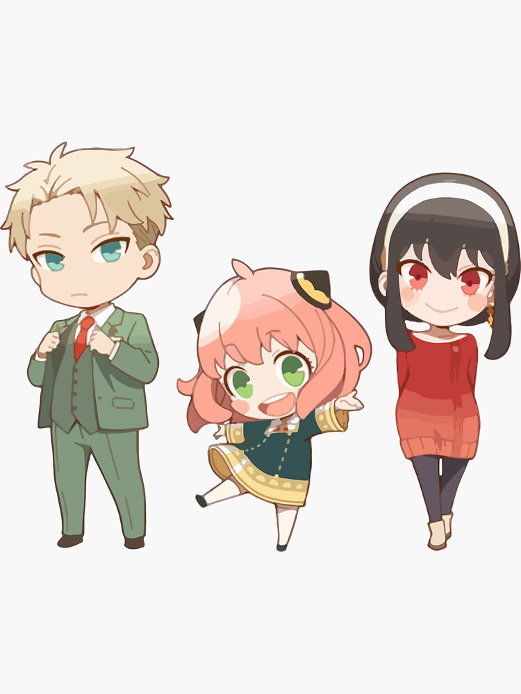 "Forger Family Chibi Anya Loid Yor" Sticker for Sale by MangaMolly ...
