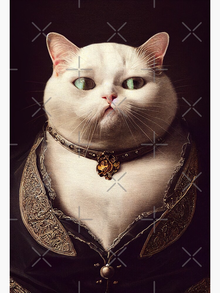 "Renaissance Cat" Sticker for Sale by ladarkepoque | Redbubble