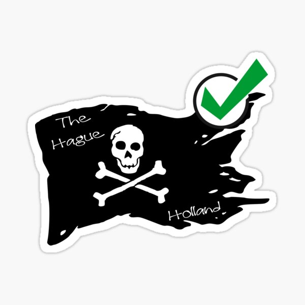 "Flag the hague holland - Pirate society - Check in the box" Sticker ...
