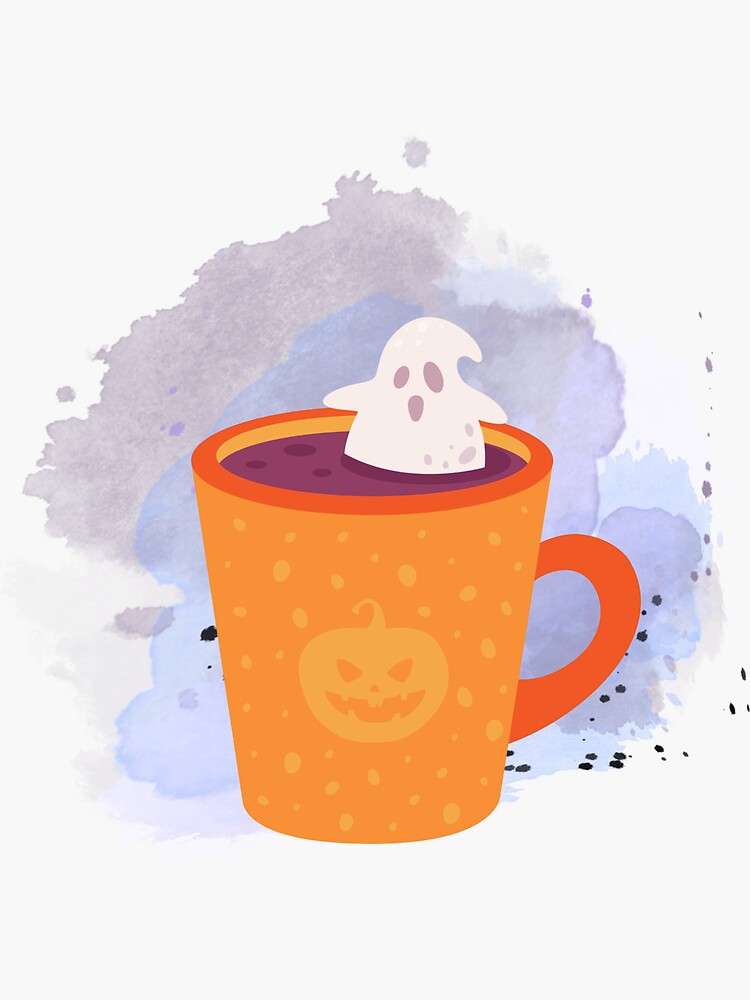 "Halloween Ghost Drink" Sticker for Sale by Terradigital | Redbubble