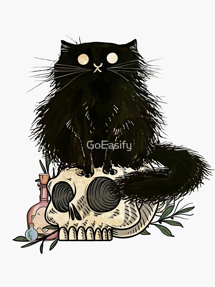 "Black cat" Sticker for Sale by GoEasify | Redbubble