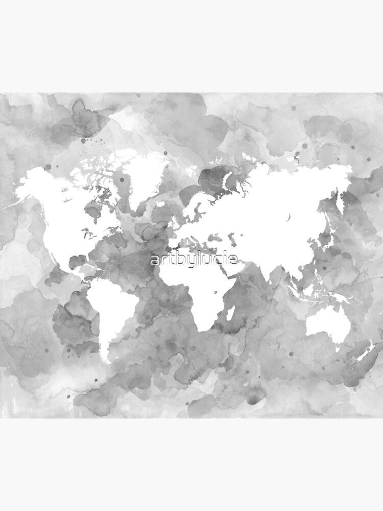 Lámina fotográfica «Diseño 49 Mapa mundial en escala de grises» de ...