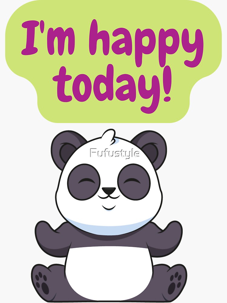 "Cute happy panda" Sticker for Sale by Fufustyle | Redbubble